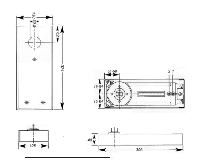 Dorma BTS84 Double Action Floorspring with Interhangeable Spindle ...